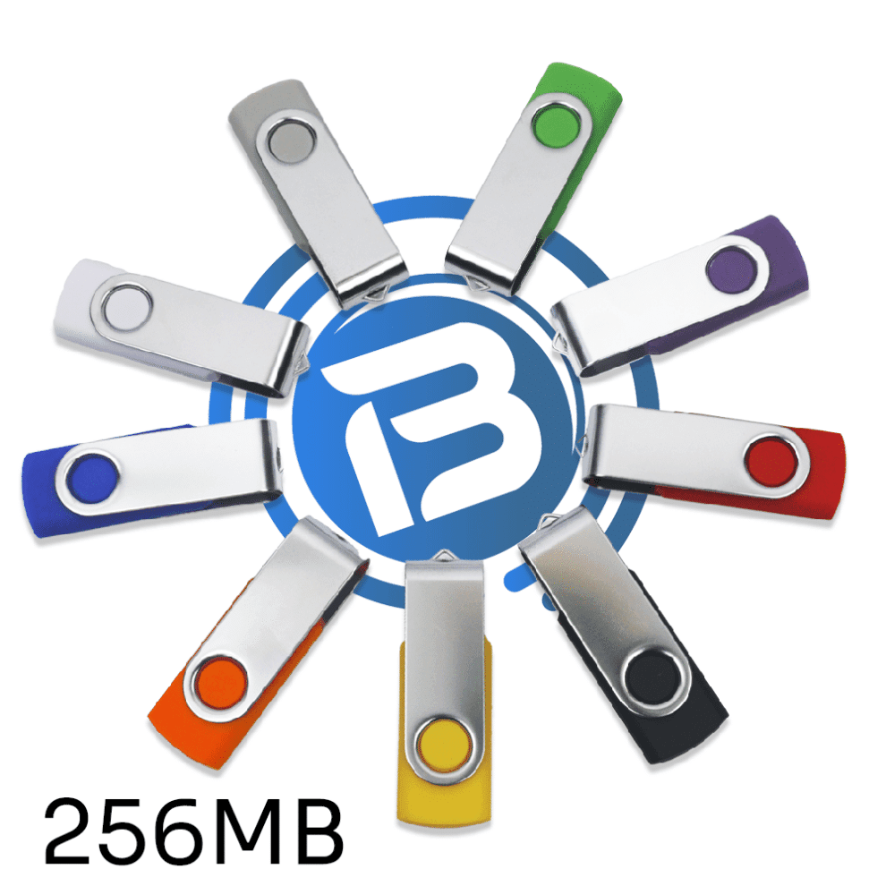 256MB - USB 2.0 Flash Drive Swivel | Blank Media
