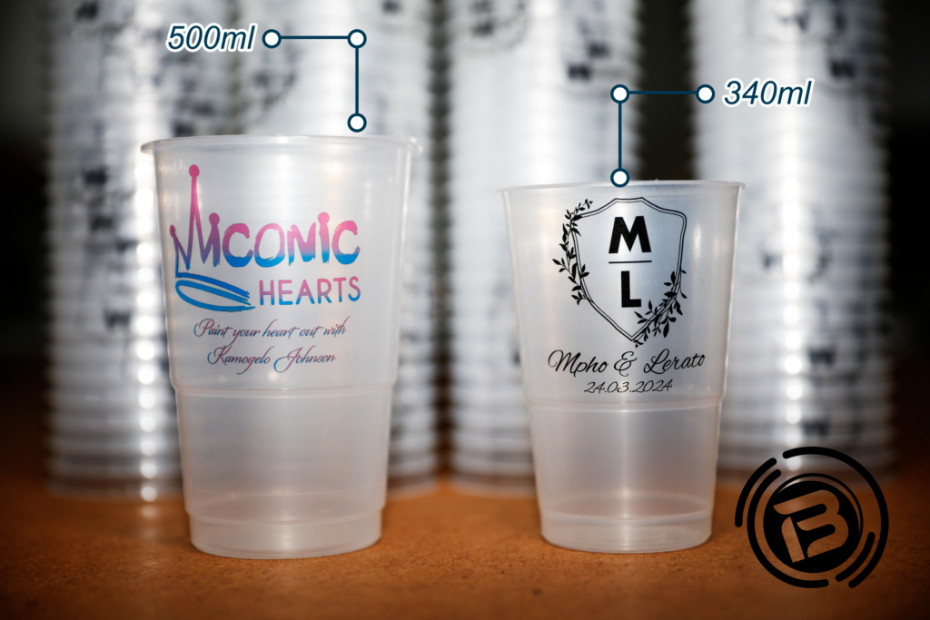 500ml Clear Plastic Cup branded with your logo/design | Blank Media
