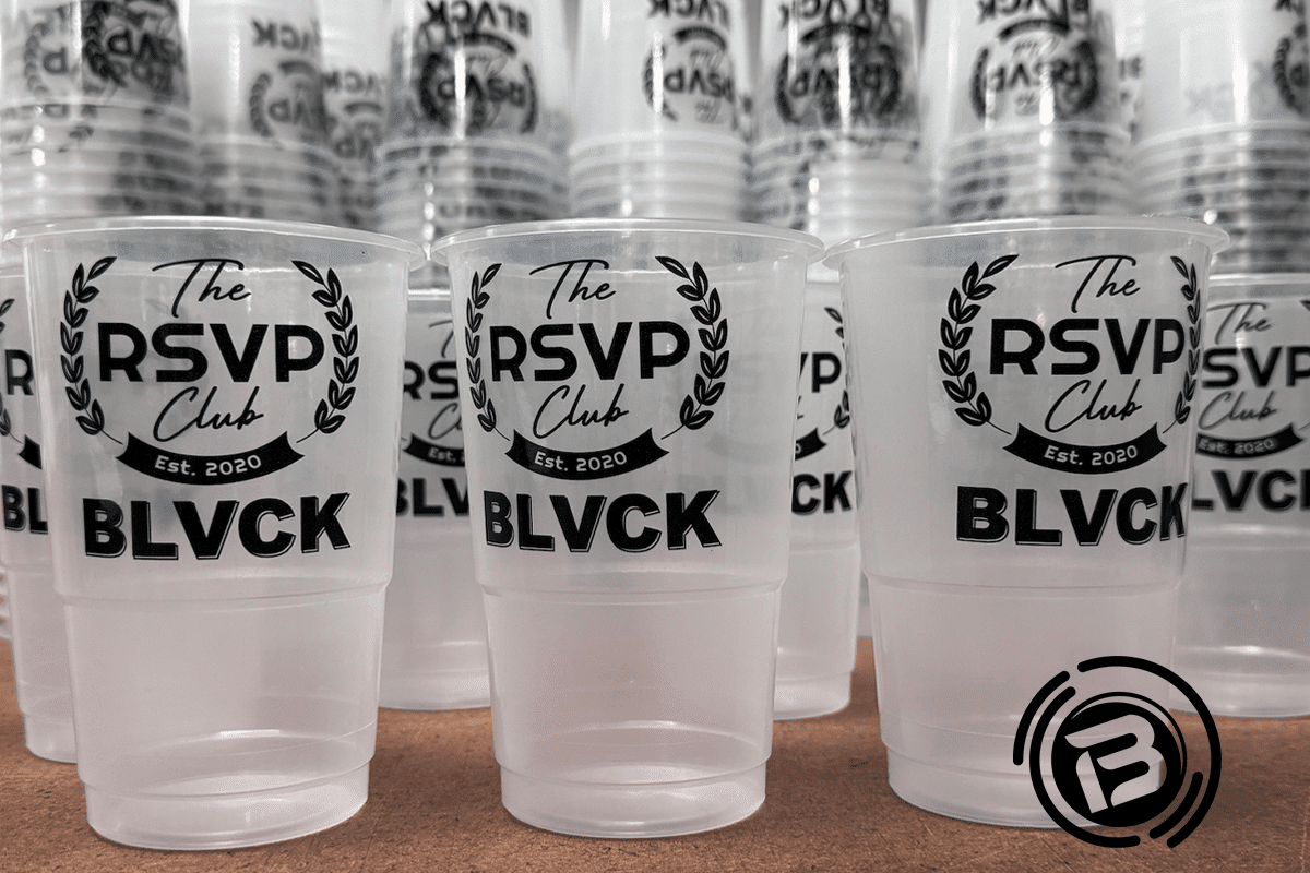 500ml Clear Plastic Cup branded with your logo/design | Blank Media