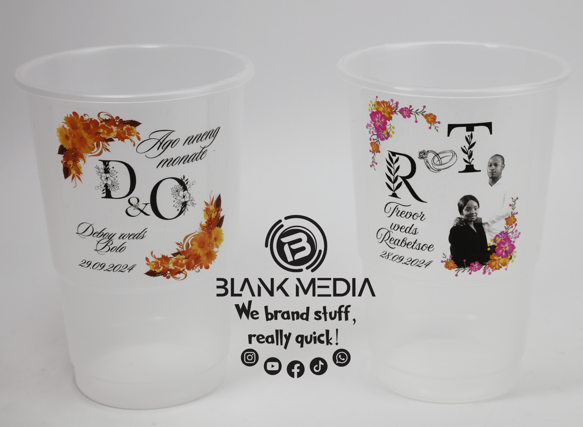 500ml Clear Plastic Cup branded with your logo/design | Blank Media